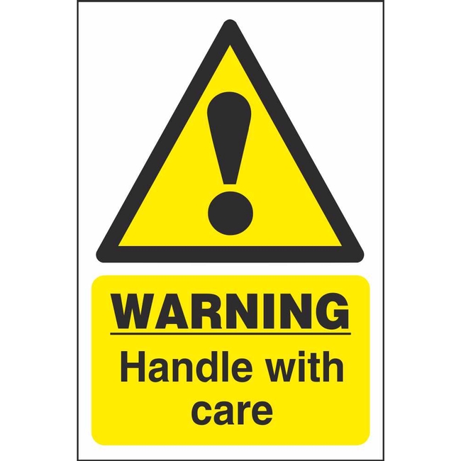 Warning Handle With Care Kitchen Hazard Signs | Food Safety Signs