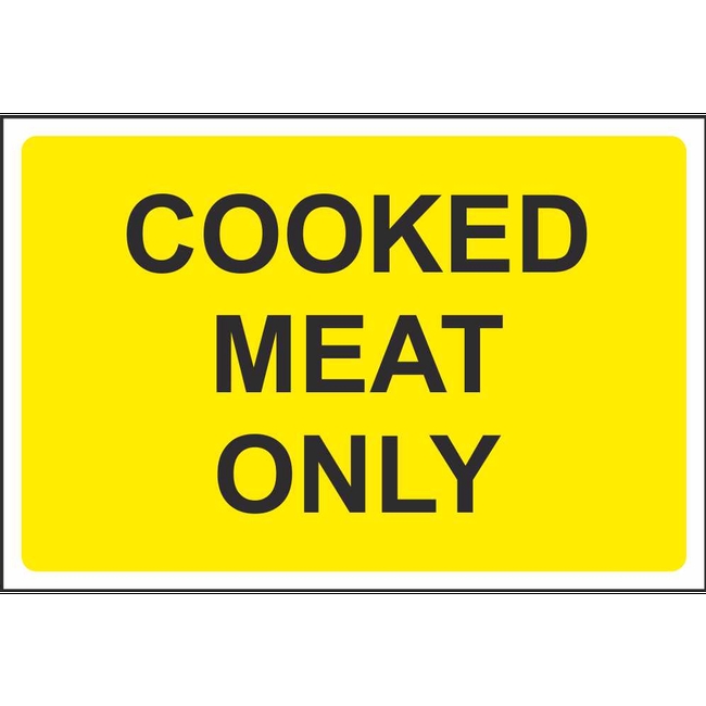 Cooked Meat Only Colour Coded Signs | Food Hygiene Safety Signs