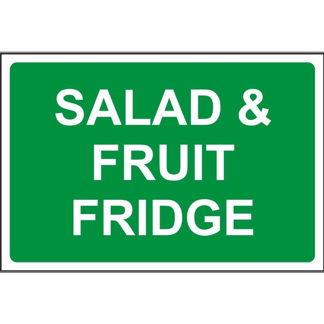 Salad And Fruit Fridge Colour Coded Signs | Food Hygiene Safety Signs