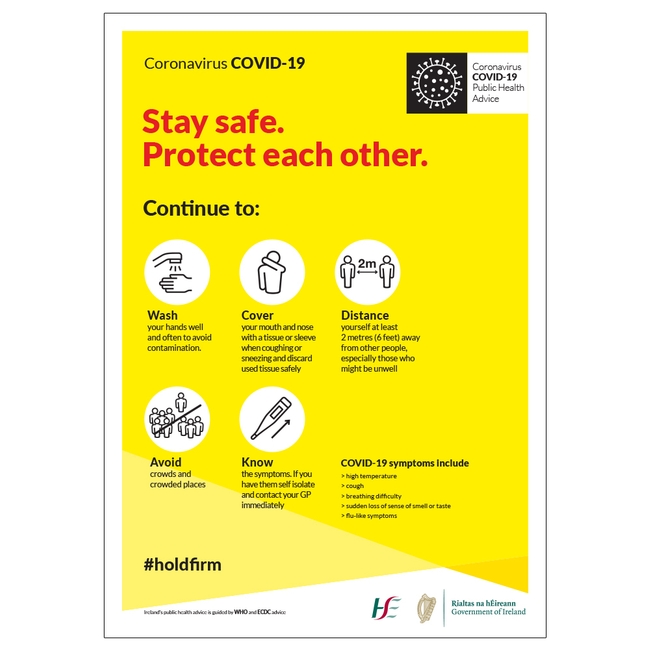COVID-19 Signage Stay Safe Sign Social Distancing Ireland