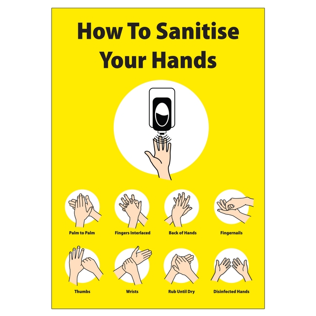 COVID-19 School How To Sanitise Your Hands Sign