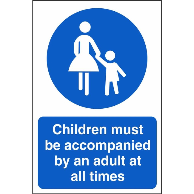 Children Must Be Accompanied Signs | Mandatory Workplace Safety Signs