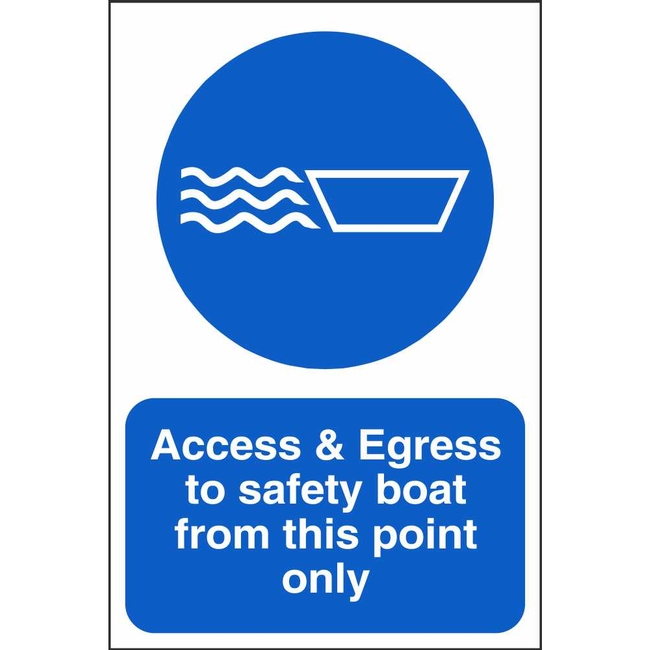 Access & Egress To Safety Boat Signs | Mandatory Workplace Safety Signs
