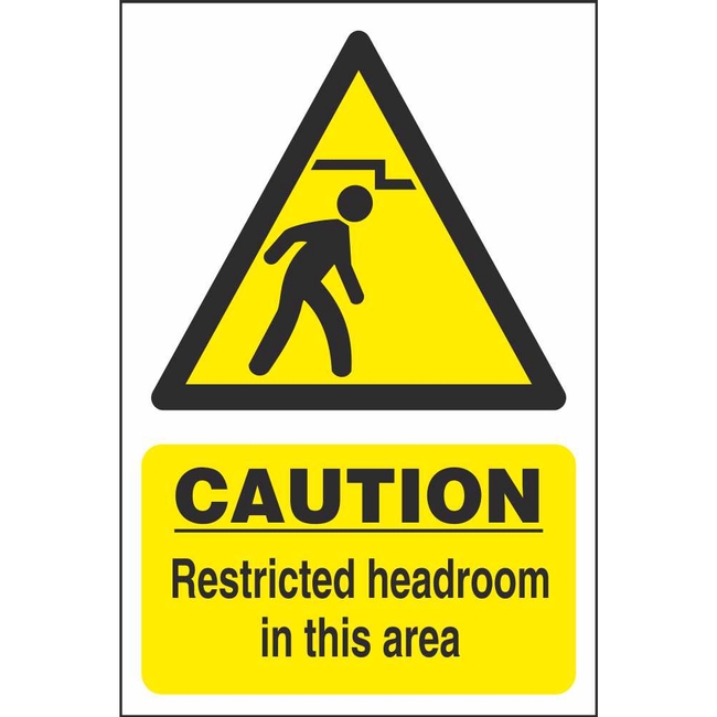 Caution Restricted Headroom Hazard Workplace Safety Signs Ireland