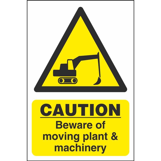 Caution Moving Plant & Machinery Signs | Hazard Workplace Safety Signs