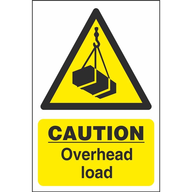 Caution Overhead Load Signs | Hazard Workplace Safety Signs Ireland