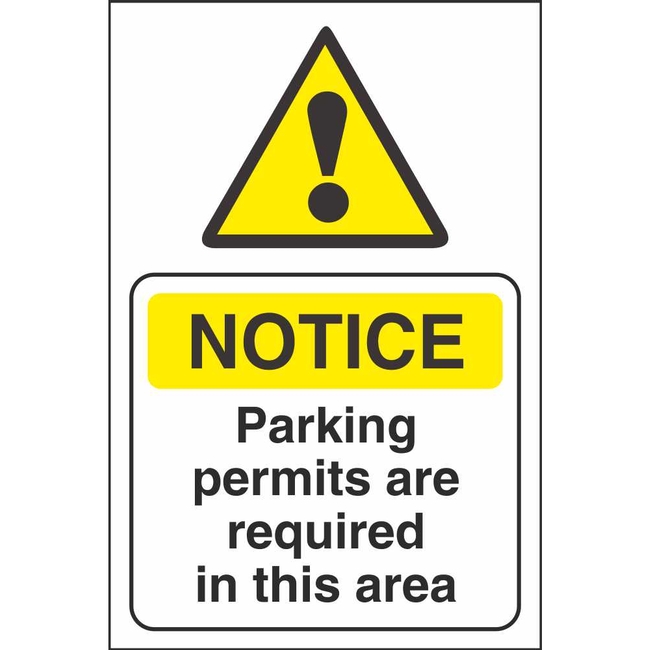 Parking Permits Are Required In This Area Disclaimer Notice Signs