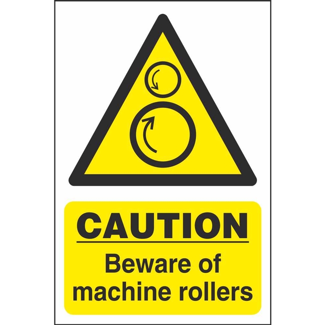 Caution Beware Of Machine Rollers Workplace Machine Safety Signs