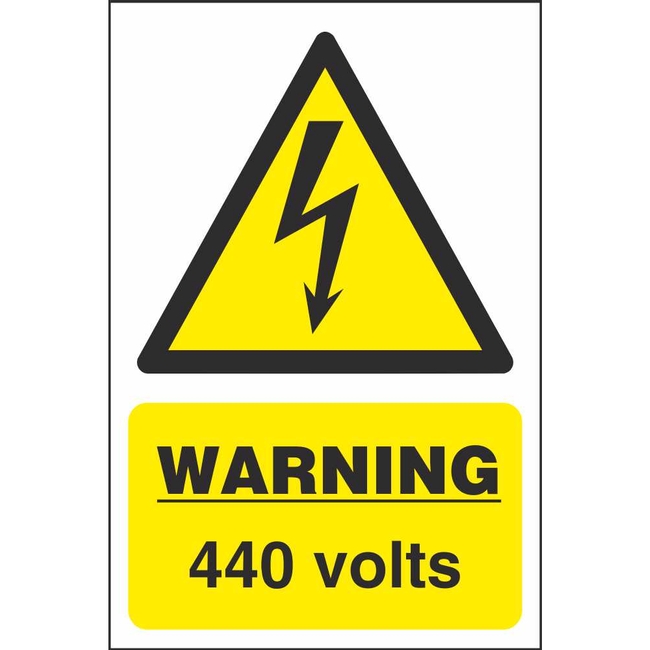 Warning 440 Volts Signs | Electrical Industrial Safety Signs Ireland