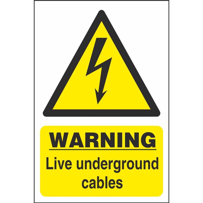 Warning Live Underground Cables Electrical Industrial Safety Signs