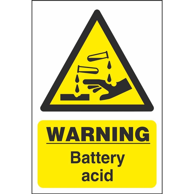 Battery Acid Warning Signs | Chemical Hazards Workplace Safety Signs