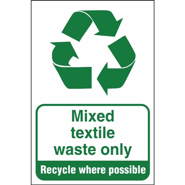 Mixed Textile Waste Only Signs | Industrial Recycling Safety Signs