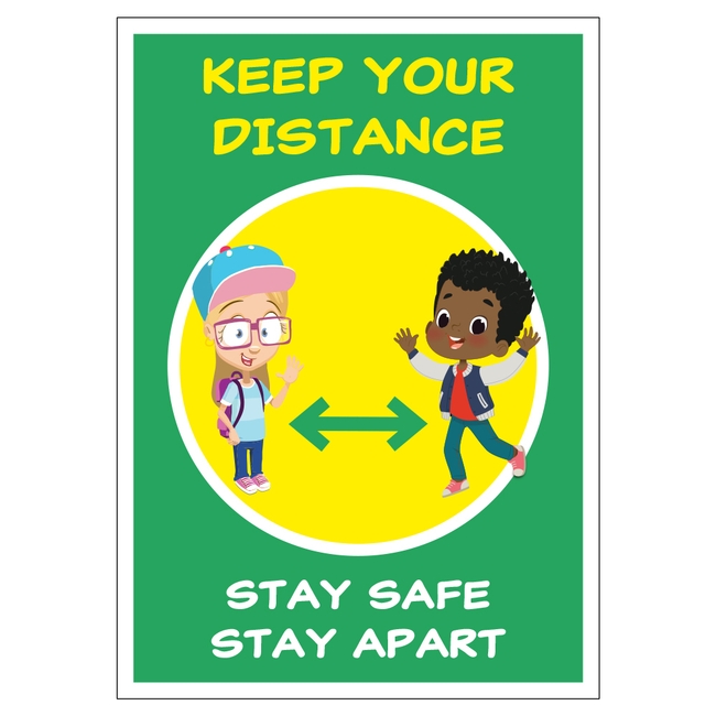 COVID-19 School Keep Your Distance Sign Green