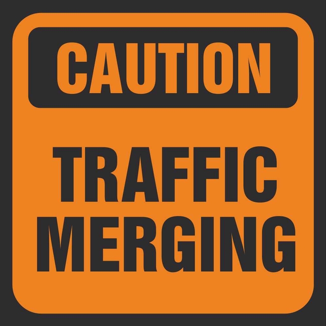 Caution Traffic Merging Signs | Road Traffic Management Safety Signs