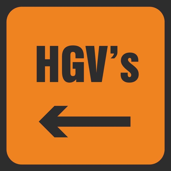 HGVs Left Signs | Road Traffic Management Safety Signs Ireland