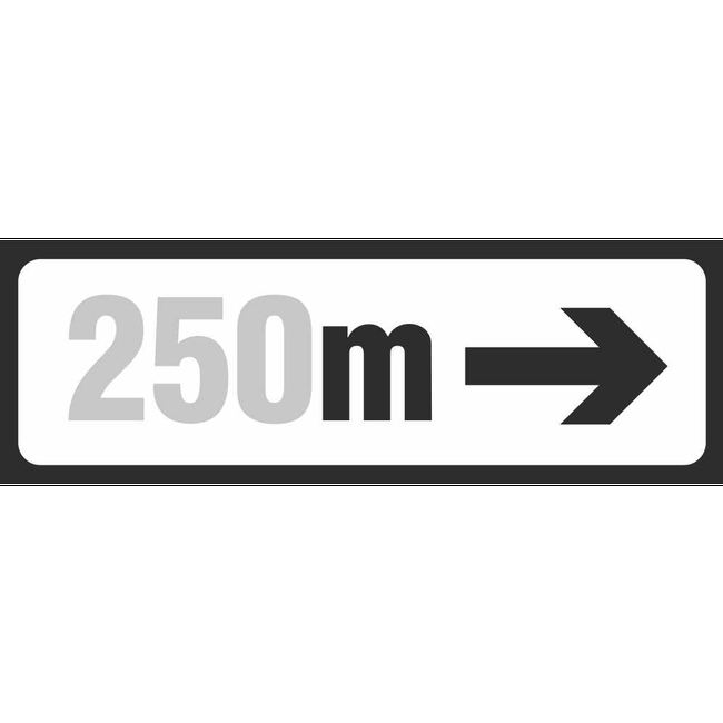 P 004R Direction And Distance Right | Supplementary Road Safety Signs
