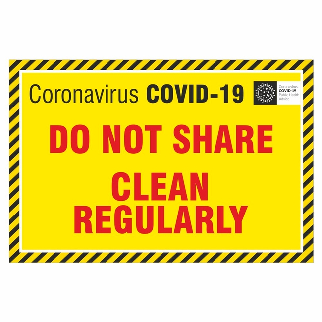 Do Not Share Clean Regularly Sticker CIF Ireland