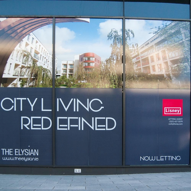 Vacant Unit Window Wraps | PD Signs Cork | Property Sale Window Graphics