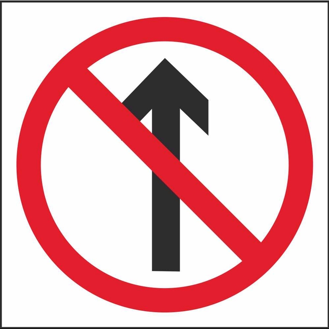 RUS 011 No Straight Ahead | Regulatory Traffic Road Safety Signs