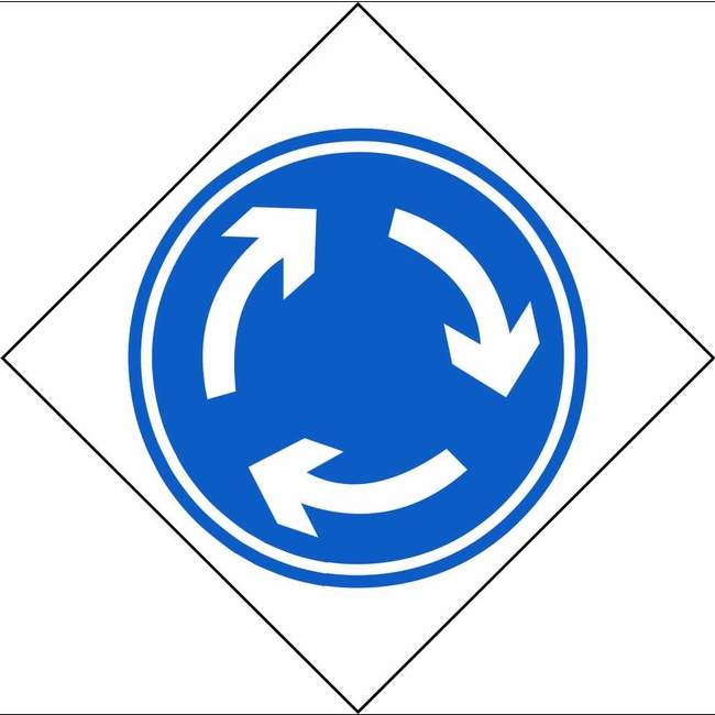 RUS 049 Mini Roundabout | Regulatory Traffic Road Safety Signs Ireland