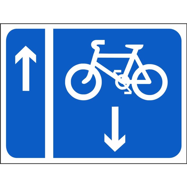 RUS 059 Contra Flow Cycle Lane | Regulatory Traffic Road Safety Signs
