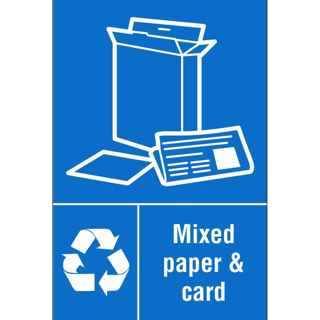 Mixed Paper & Card Paper Waste Recycling Signs Ireland