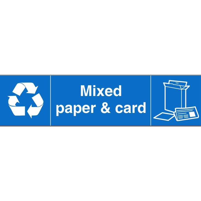 Mixed Paper & Card Landscape Paper Waste Recycling Signs Ireland