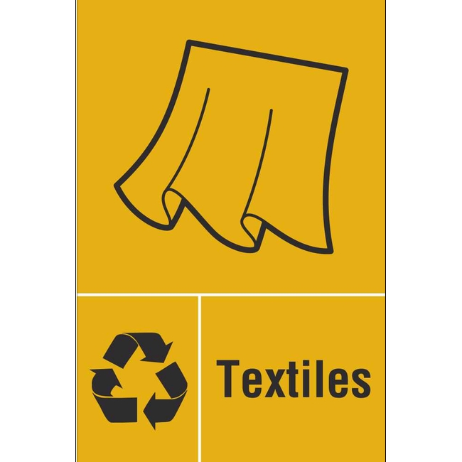 Textiles (Textile Symbol) Textile Waste Recycling Signs Ireland