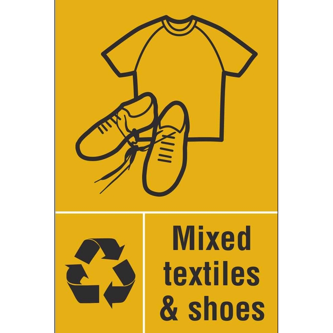 Mixed Textiles & Shoes Textile Waste Recycling Signs Ireland