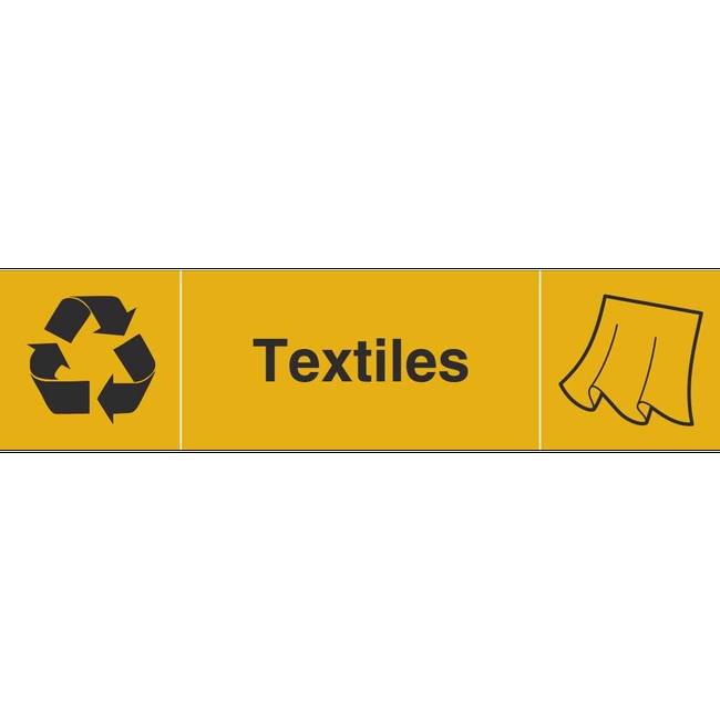 Textiles (Textile Symbol) Landscape Textile Waste Recycling Signs