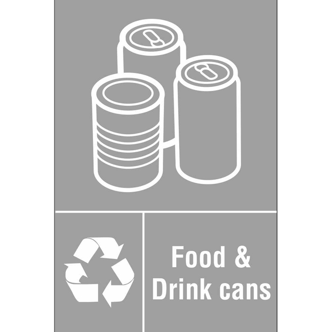 Food & Drink Cans Metal Waste Recycling Signs Ireland