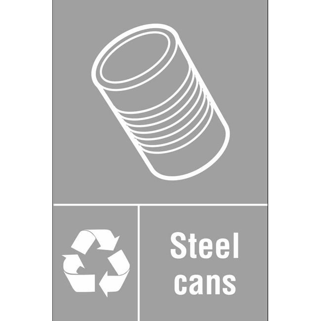 Steel Cans Metal Waste Recycling Signs | Environmental Safety Signs