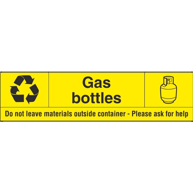 Gas Bottles Do Not Leave Outside Container Landscape Hazardous Waste Signs