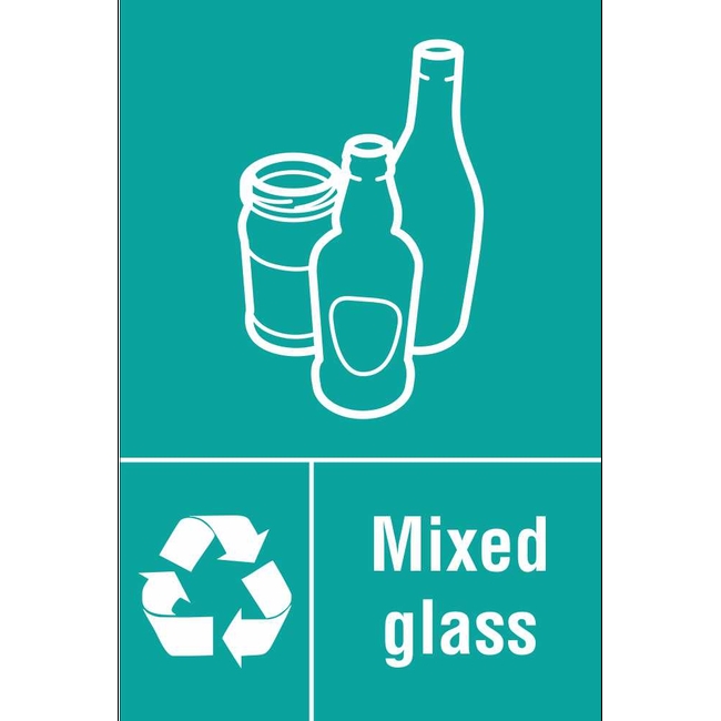 Mixed Glass Waste Recycling Signs | Environmental Safety Signs