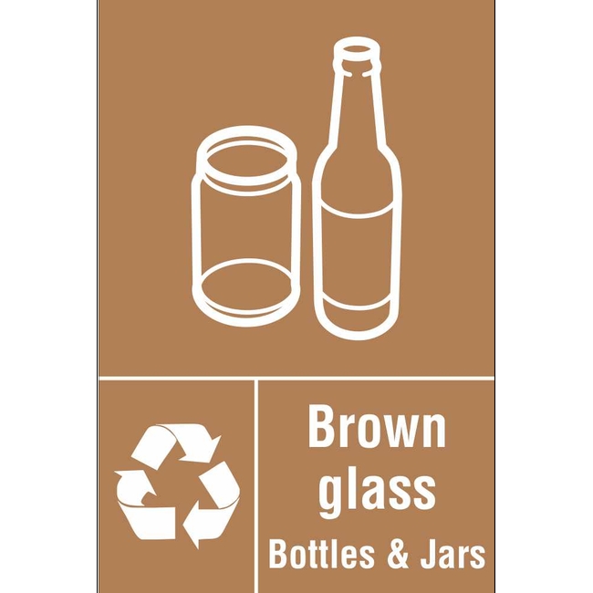 Brown Glass Waste Recycling Signs | Environmental Safety Signs