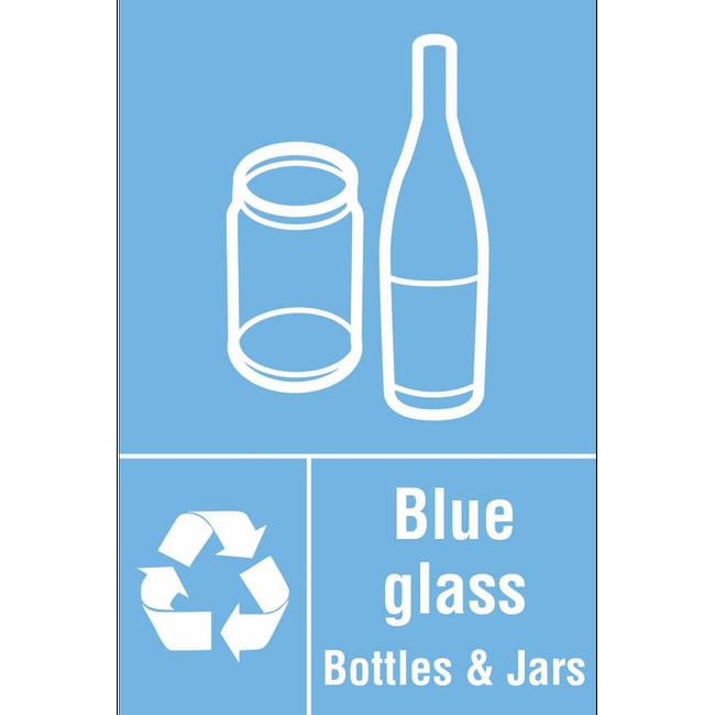 Blue Glass Waste Recycling Signs | Environmental Safety Signs