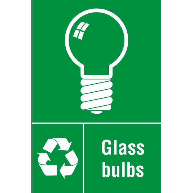 Glass Bulbs Glass Waste Recycling Signs | Environmental Safety Signs