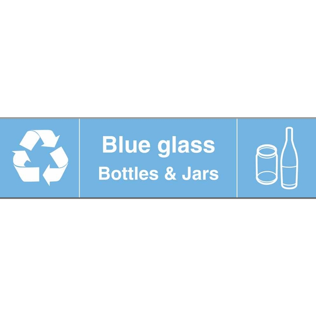 Blue Glass Landscape Waste Recycling Signs Ireland