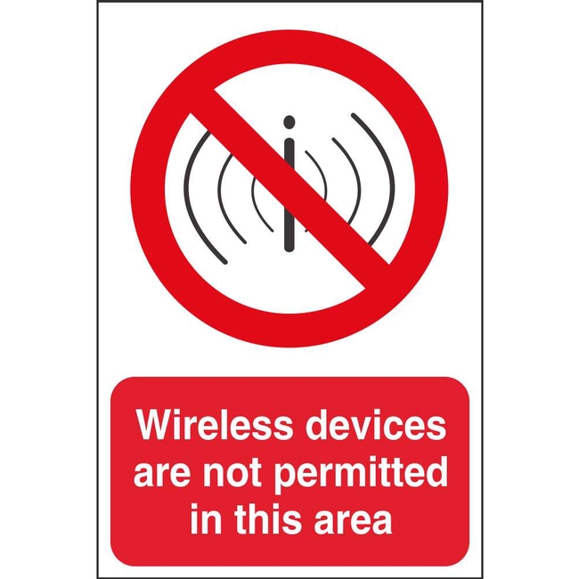 Wireless Devices Are Not Permitted Prohibitory Security Safety Signs