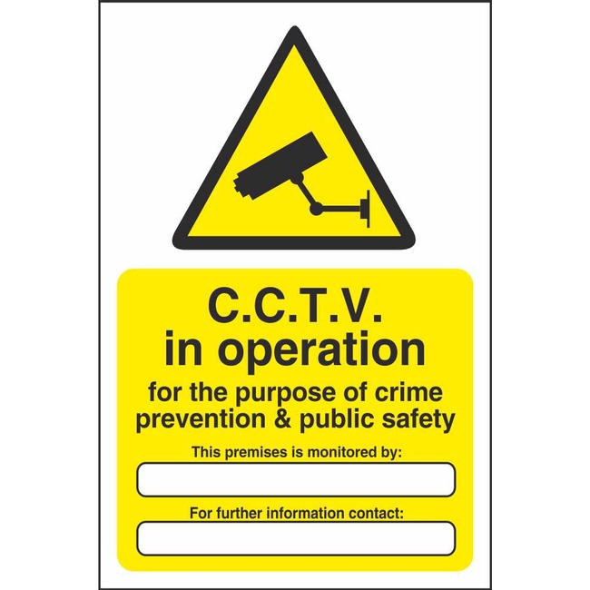CCTV in Operation Crime Prevention & Public Safety Warning Security Signs