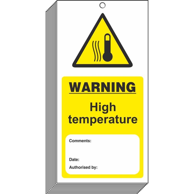 Warning High Temperature Tags | Hazard Safety Tags Ireland