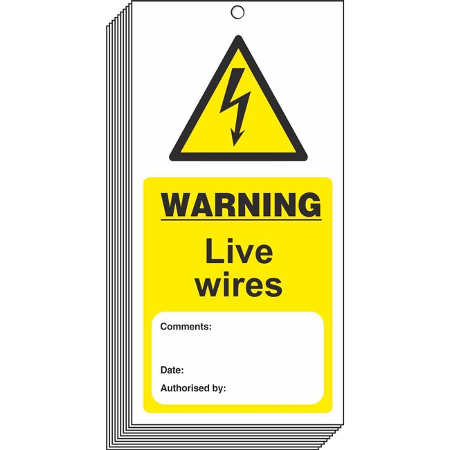 Warning Live Wires Tags | Hazard Safety Tags Ireland
