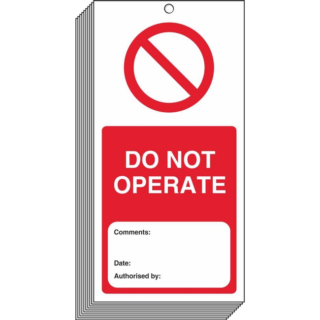 Do Not Operate Tags | Prohibitory Safety Tags Ireland