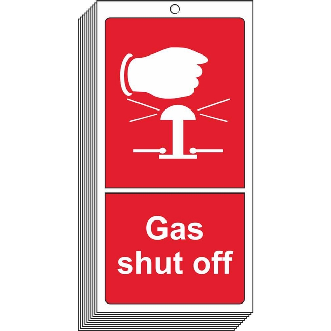 Gas Shut Off Safety Tags | Cylinder Safety Tags Ireland