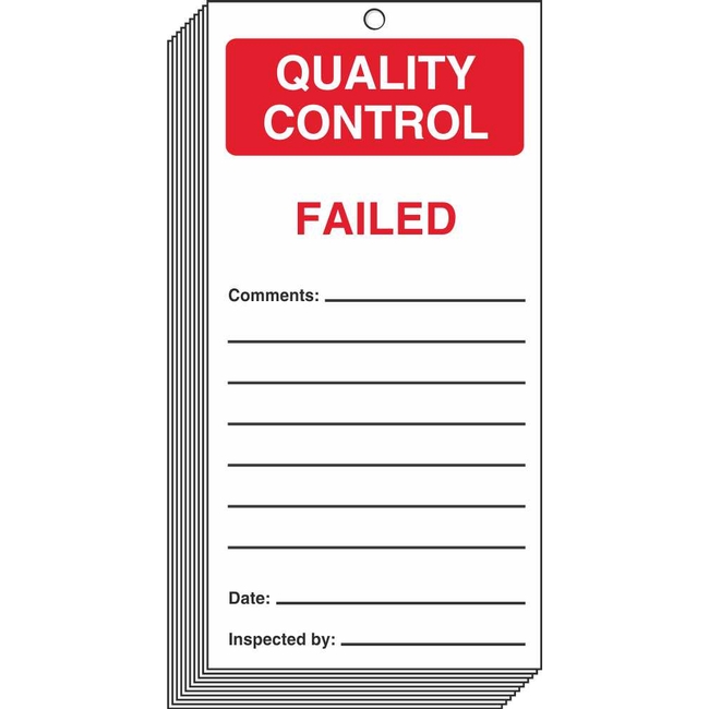 Quality Control Quality Failed Tags | Quality Control Safety Tags