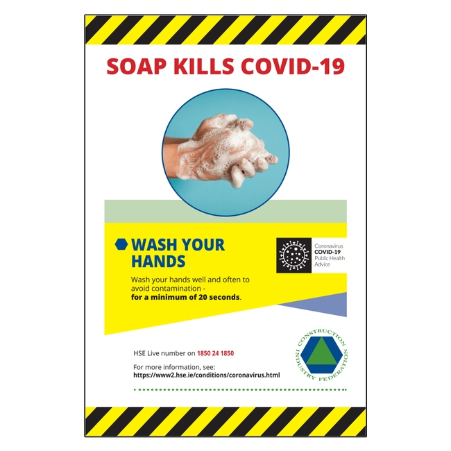 Soap Kills COVID-19 Signs Workplace Coronavirus Posters