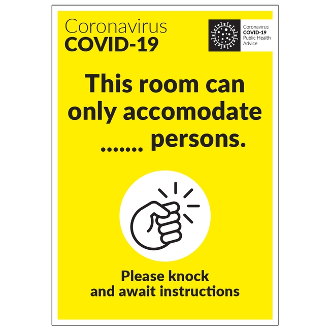 Social Distancing Room Can Only Accommodate People Sign