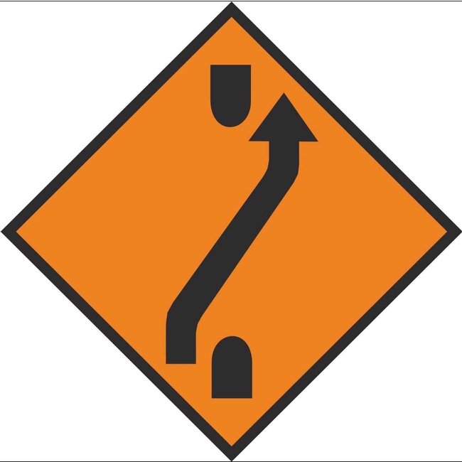 WK 010 One Lane Crossover (Out) | Roadworks Safety Signs Ireland
