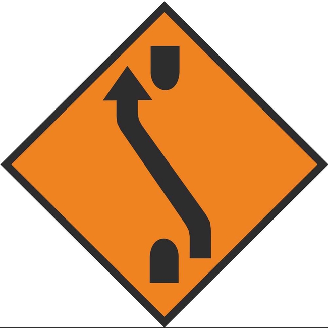 WK 011 One Lane Crossover (Back) | Roadworks Safety Signs Ireland