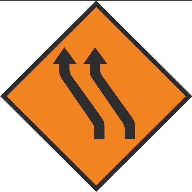 WK 014 Move To Left (Two Lane) | Roadworks Safety Signs Ireland